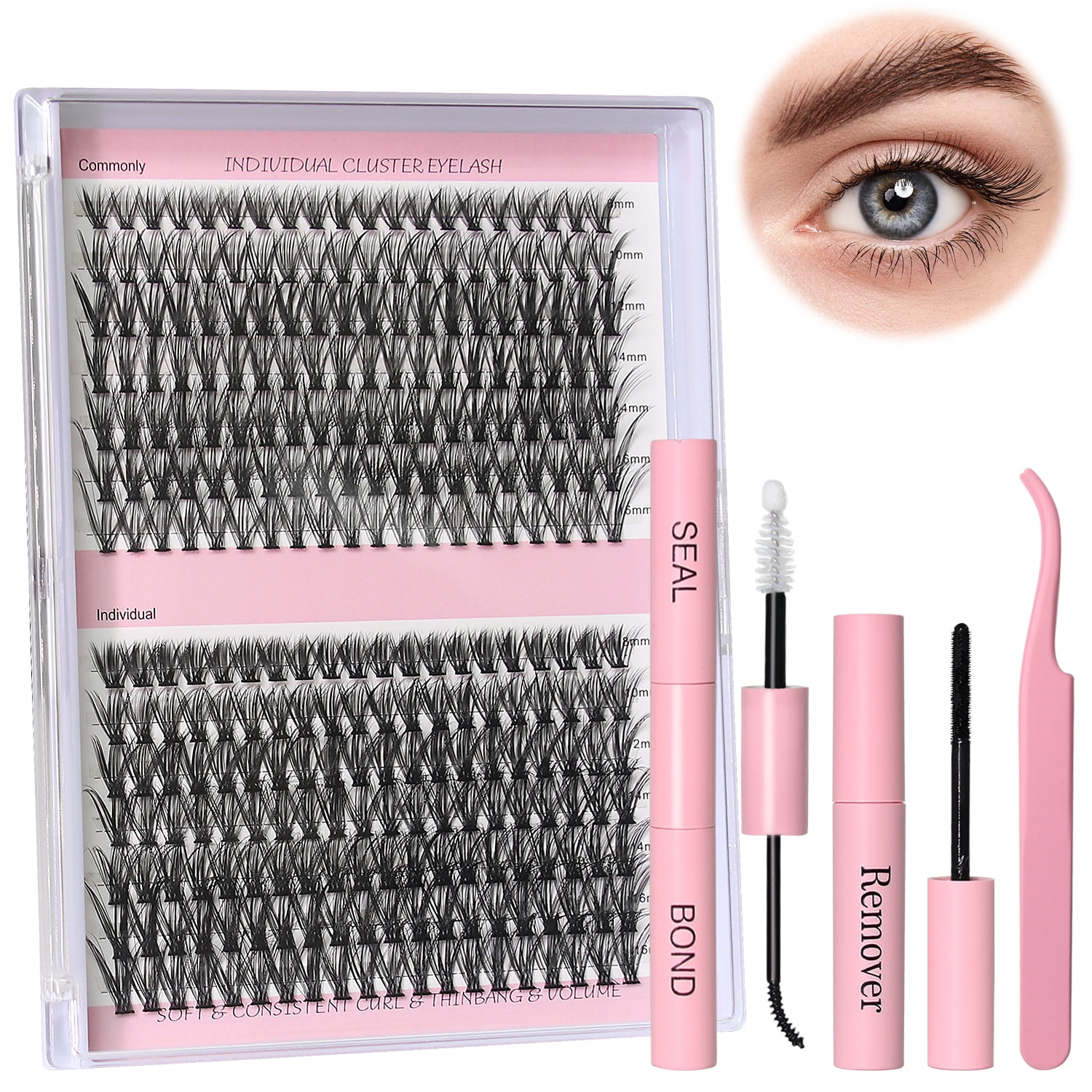 IRmm Lash Extension Kit DIY 240pcs Lash Clusters Eyelash Extension Kit ...