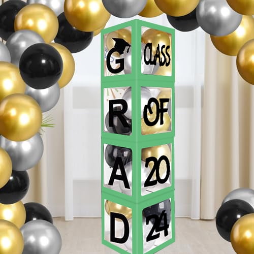 IRmm Graduation Decorations Class of 2024, 4PCS Green Graduation ...