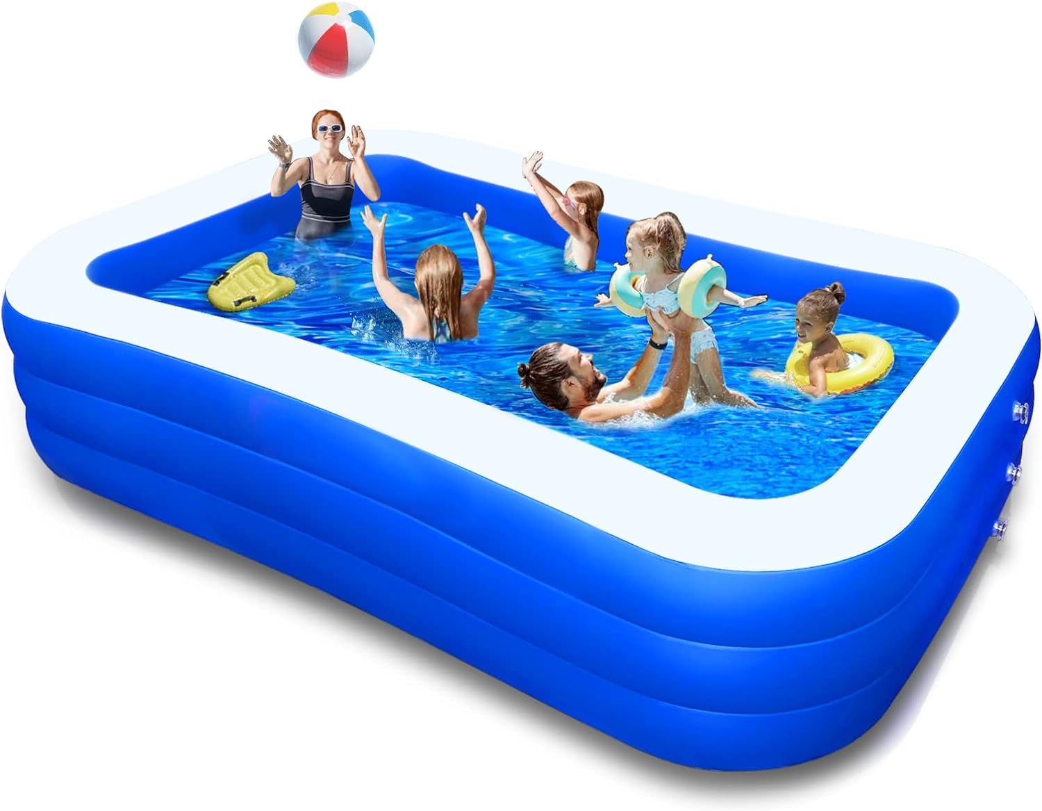 "KUBAQI Inflatable Pool, 120""X72""X22"", for Kids, Adults, Outdoor ...