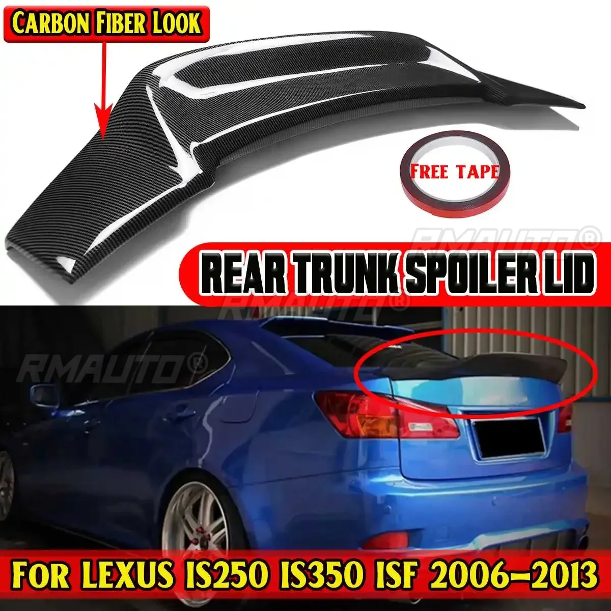 IS350 Car Rear Spoiler Wing Trunk Lip For LEXUS IS250 IS350 ISF 2006 ...