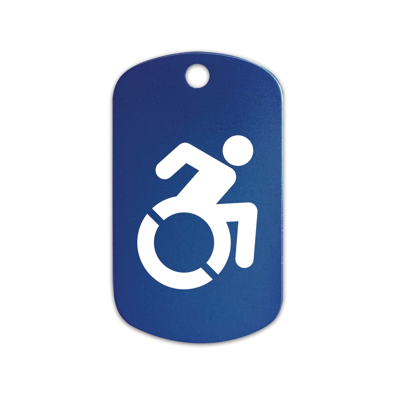 ISA Accessible Icon GI Dog Tag Aluminum Keychain handicap accessibility ...