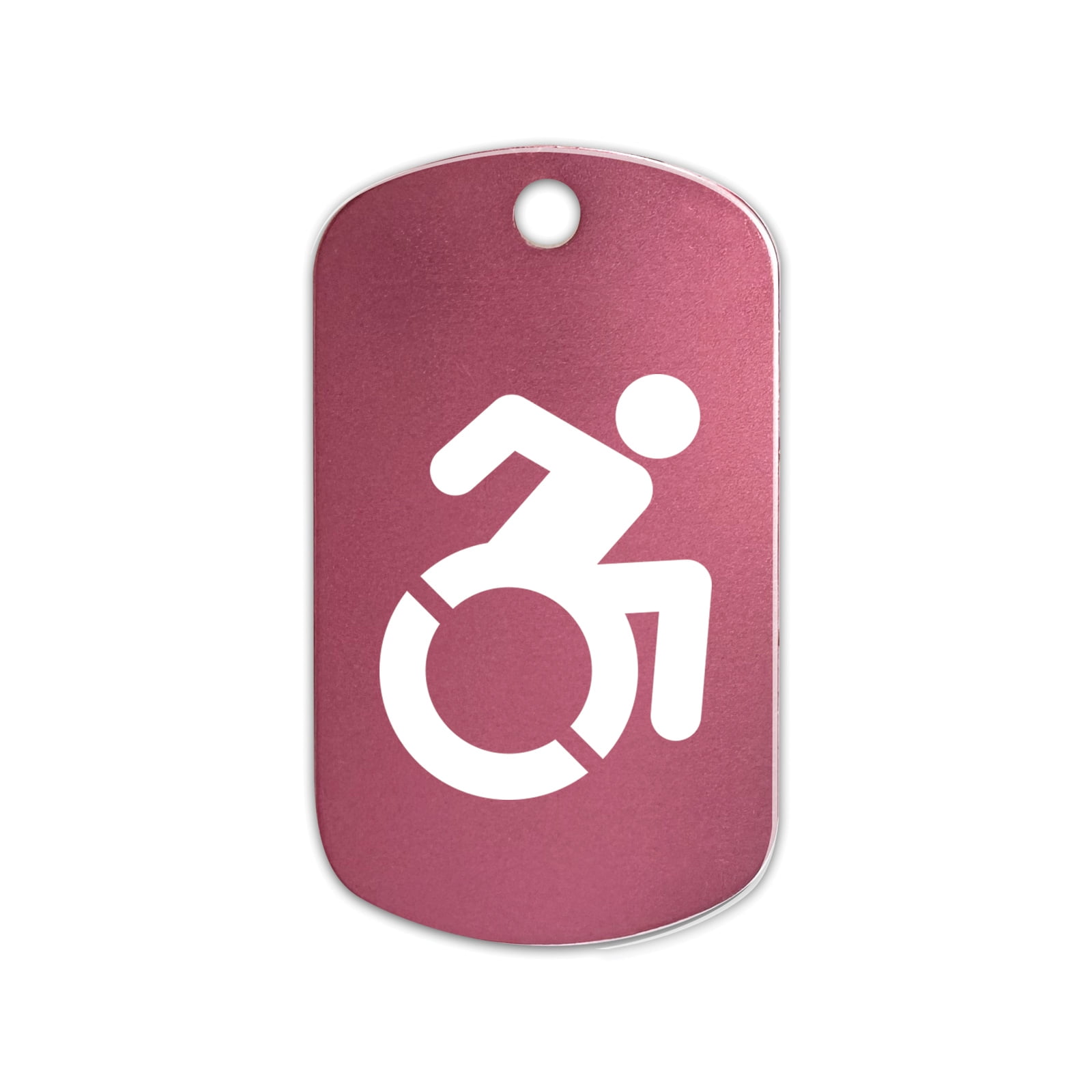 ISA Accessible Icon GI Dog Tag Aluminum Keychain handicap accessibility ...
