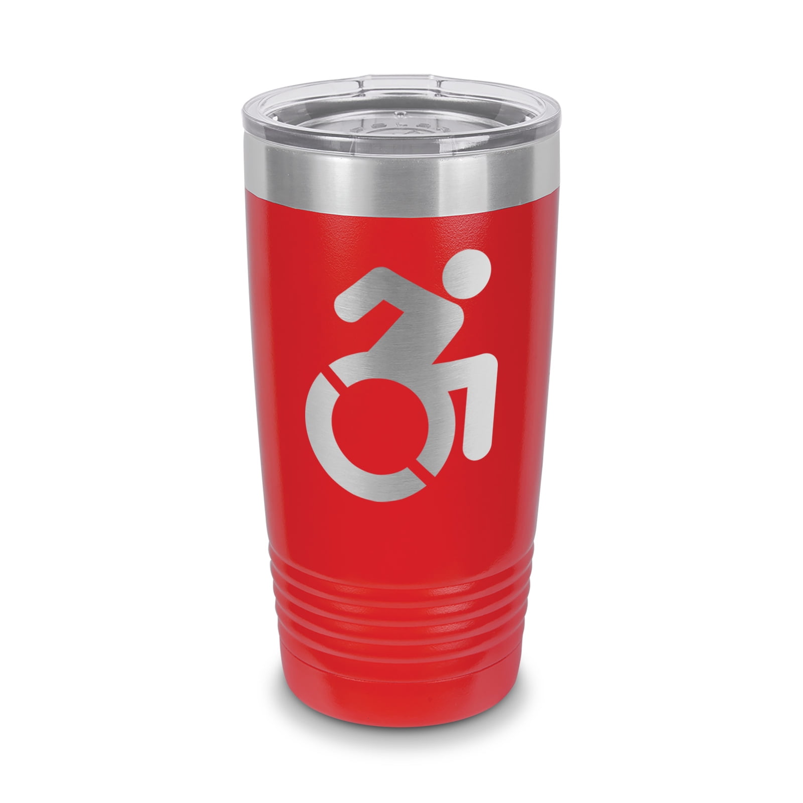 ISA Accessible Icon Tumbler 20 oz - Laser Engraved w/ Clear Lid ...