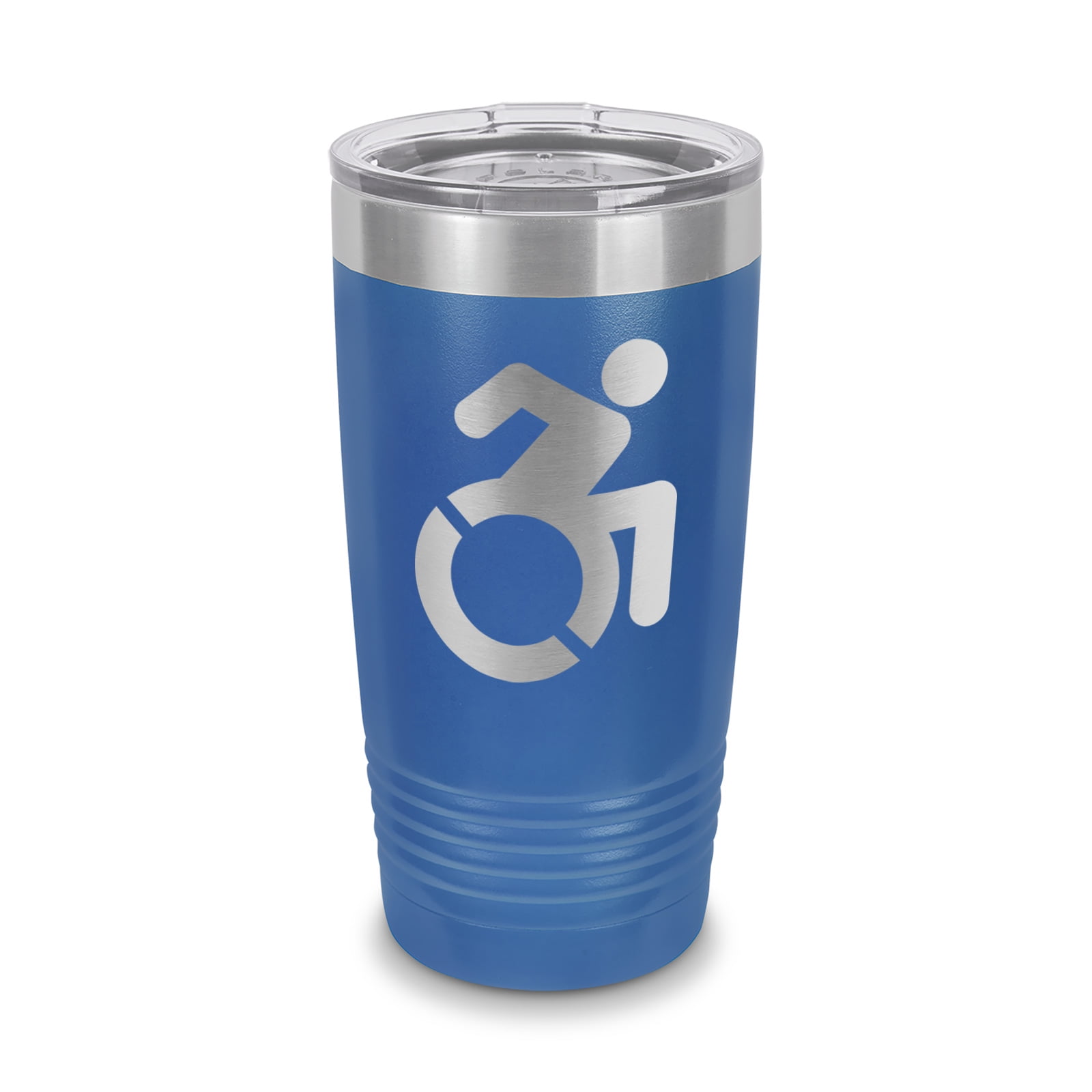ISA Accessible Icon Tumbler 20 oz - Laser Engraved w/ Clear Lid ...