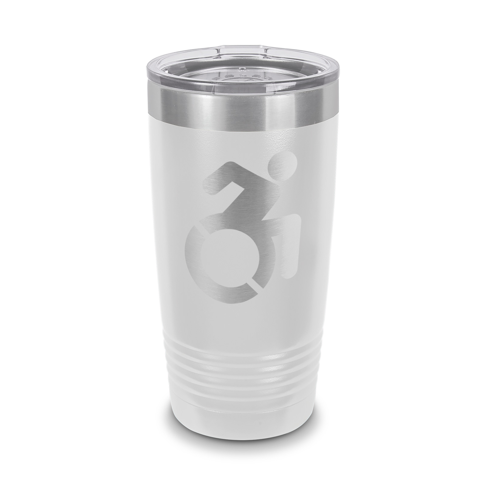 ISA Accessible Icon Tumbler 20 oz - Laser Engraved w/ Clear Lid ...