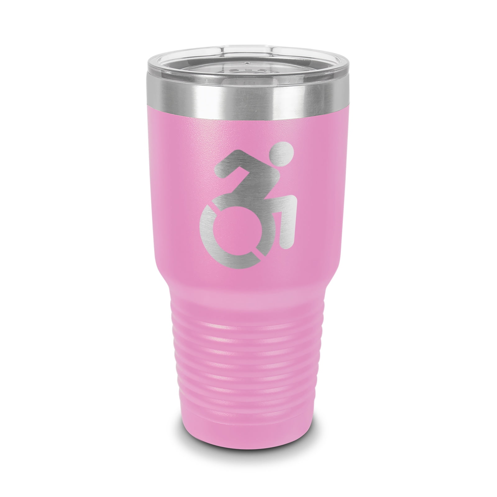 ISA Accessible Icon Tumbler 30 oz - Laser Engraved w/ Clear Lid ...