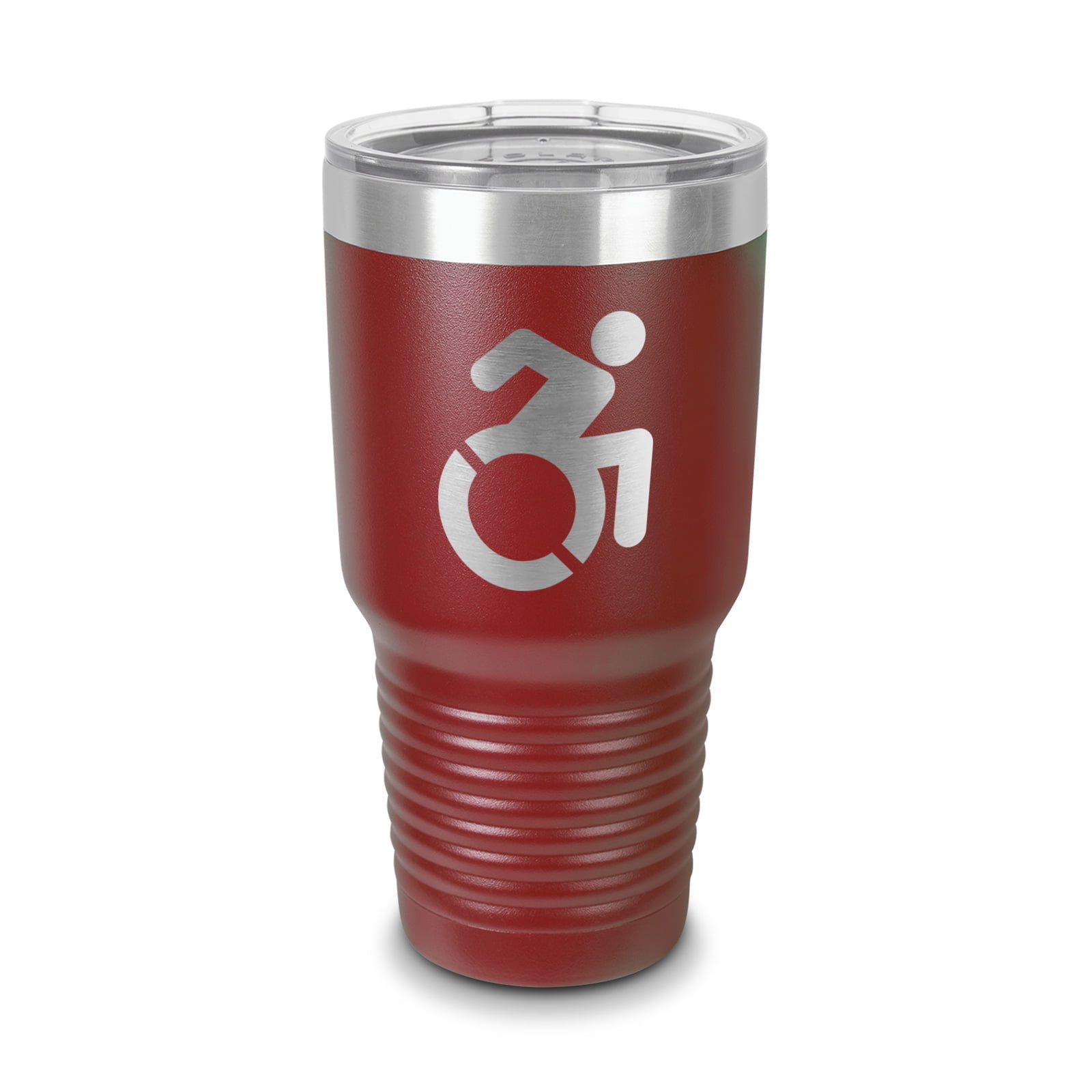 ISA Accessible Icon Tumbler 30 oz - Laser Engraved w/ Clear Lid ...
