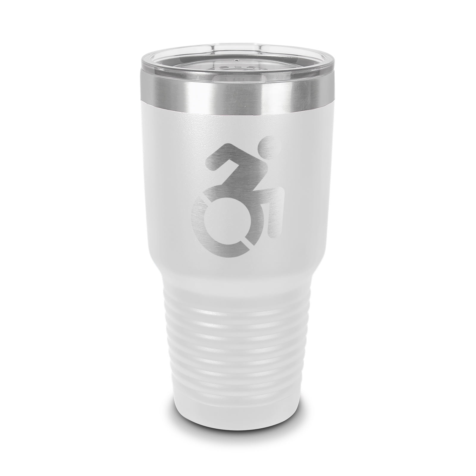 ISA Accessible Icon Tumbler 30 oz - Laser Engraved w/ Clear Lid ...