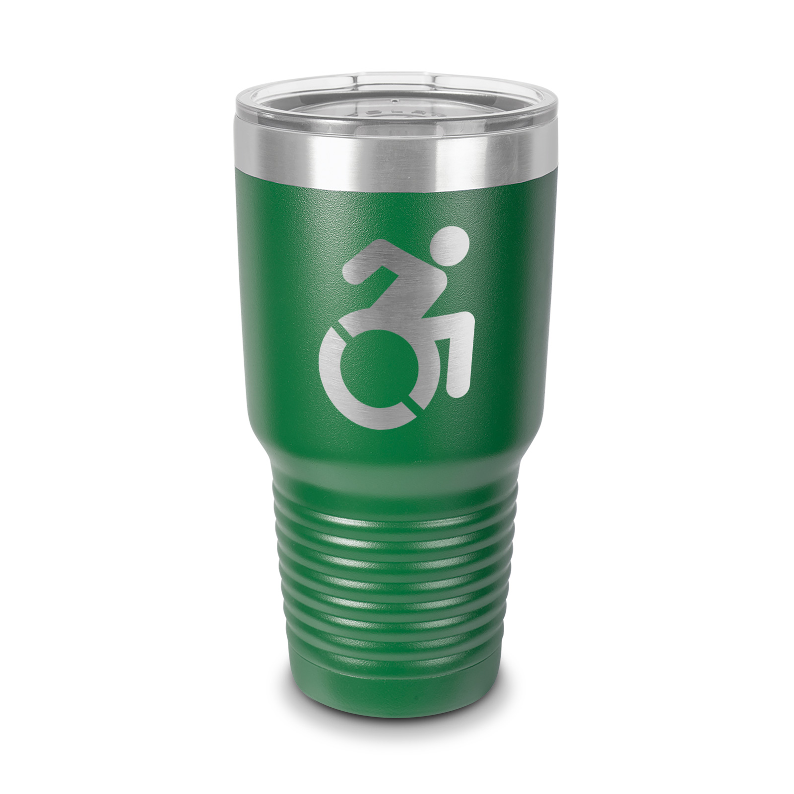ISA Accessible Icon Tumbler 30 oz - Laser Engraved w/ Clear Lid ...