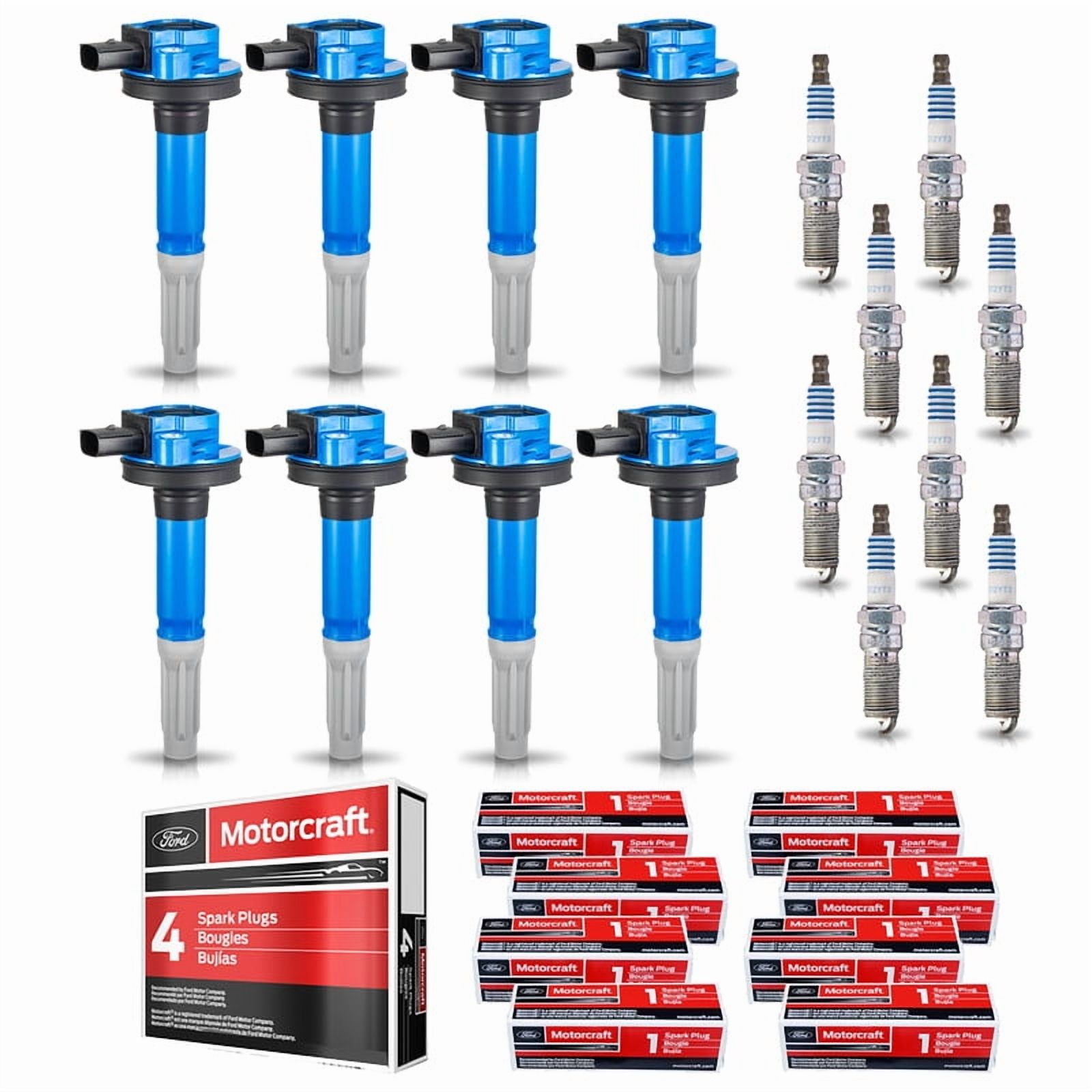 Set of 8 ISA High Performance Ignition Coils and 8 Motorcraft Spark ...