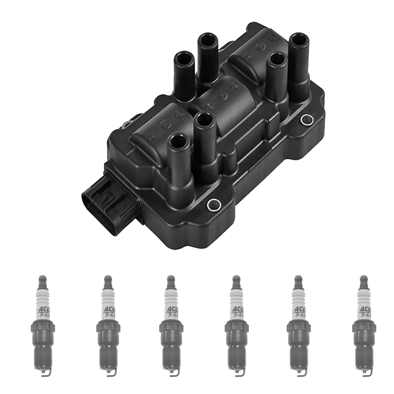 ISA Ignition Coil and 6 ACDelco Platinum Spark Plugs Compatible with ...