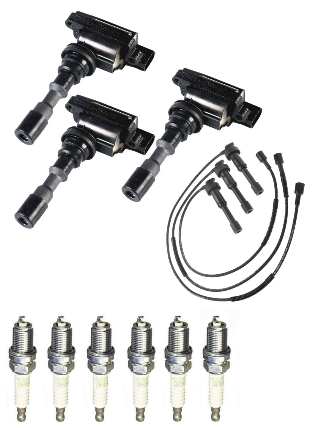 ISA 3 Ignition Coils, 6 Spark Plugs and Wireset Compatible with 2004 ...
