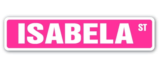 ISABELA Street Sign Childrens Name Room Sign | Indoor/Outdoor | 30 ...