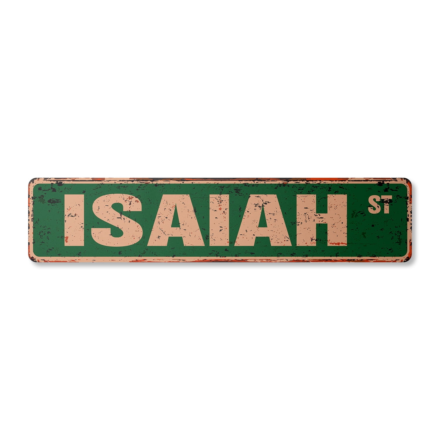 ISAIAH Vintage Plastic Street Sign Childrens Name Room Sign | Indoor ...