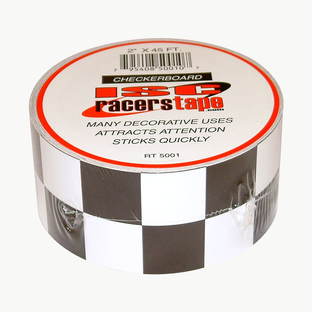 ISC RT5001; Black & White Straight Checker Board Tape 2-inch X45 ...