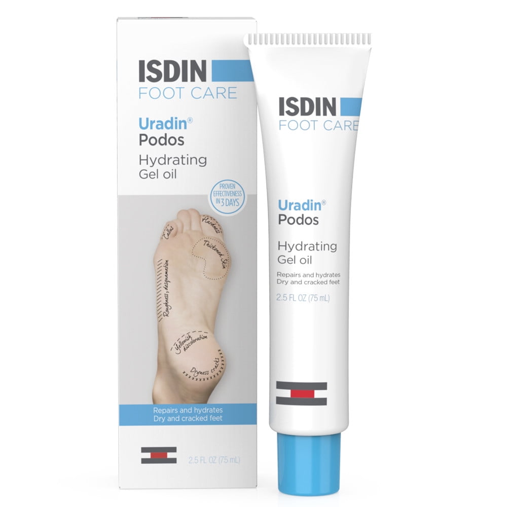 ISDIN Foot Care Cream Uradin Podos Gel Oil 10% Urea 2.5 fl oz - Walmart.com