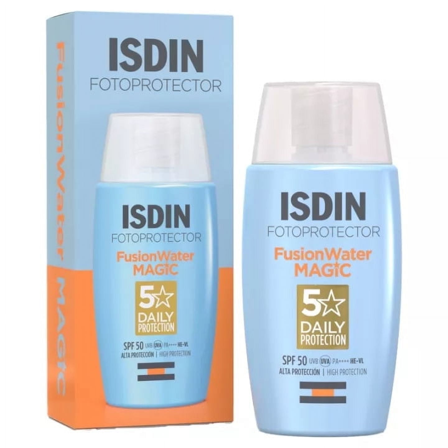 ISDIN Fusion Water Sunscreen SPF 50 - 50ml - Lightweight, Oil-Free ...