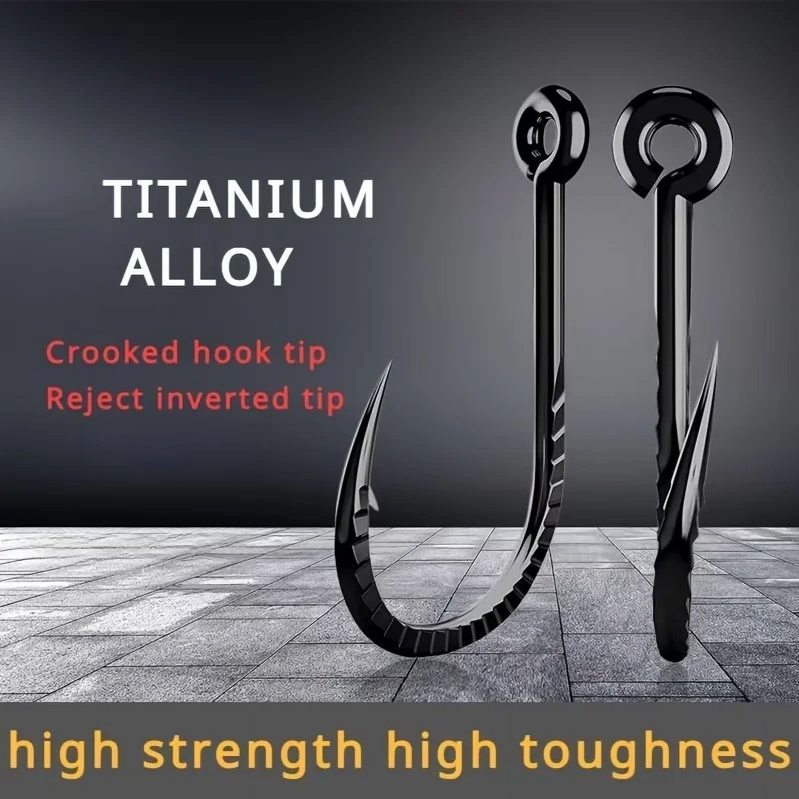 ISEAMA-6# 50pcs/box ISEAMA Titanium Alloy Fishing Hook, Barbed Hook With Eye - Walmart.com