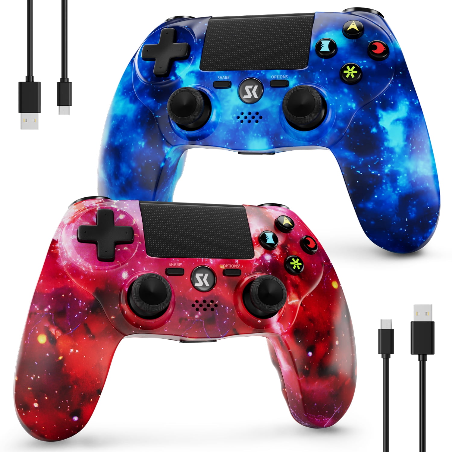 ISHAKO 2Pack Game Controller for P4/Pro/Slim/PC Windows, with Double ...