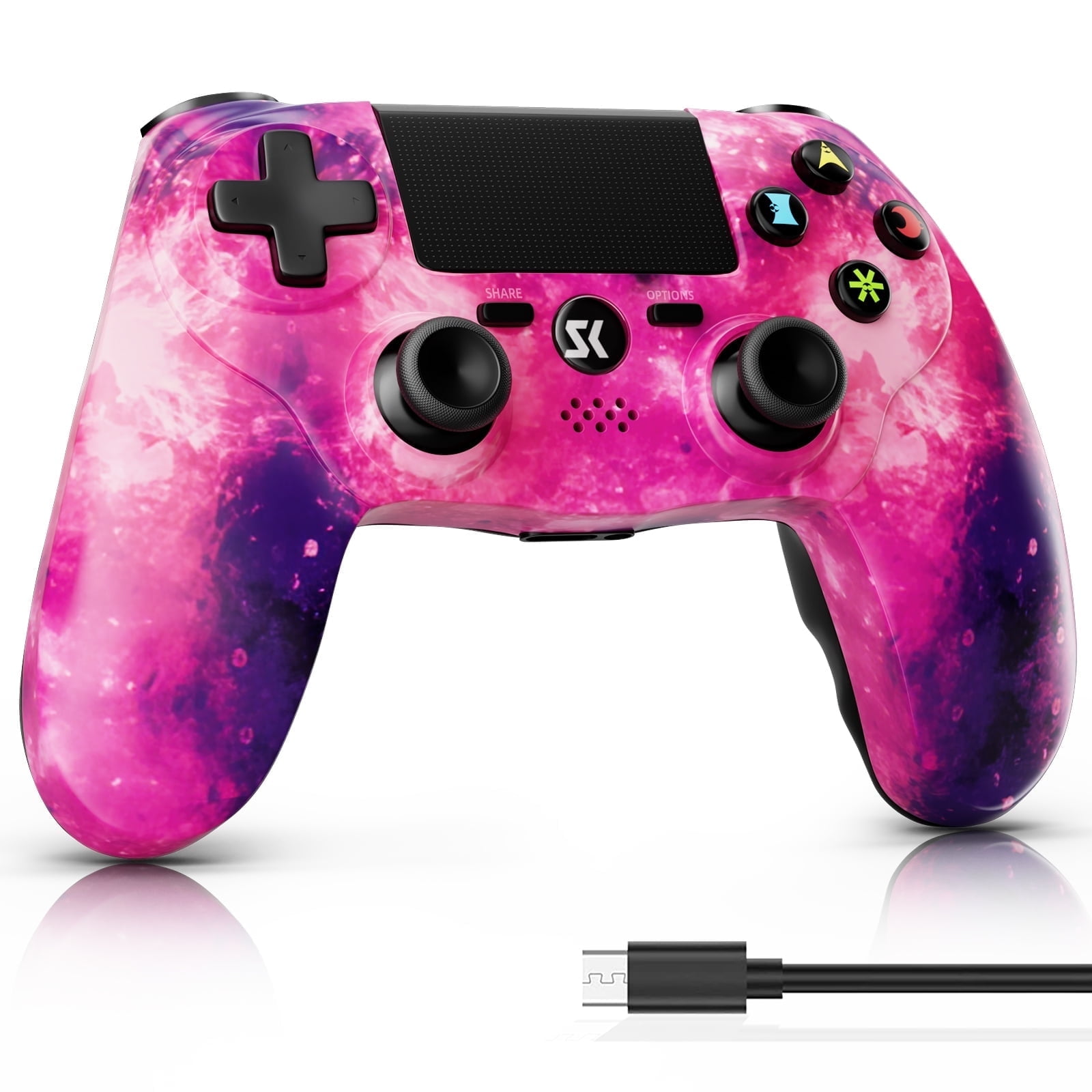 ISHAKO Wireless Controller for P4/PC/Laptop, Double Vibration, 6-Axis ...