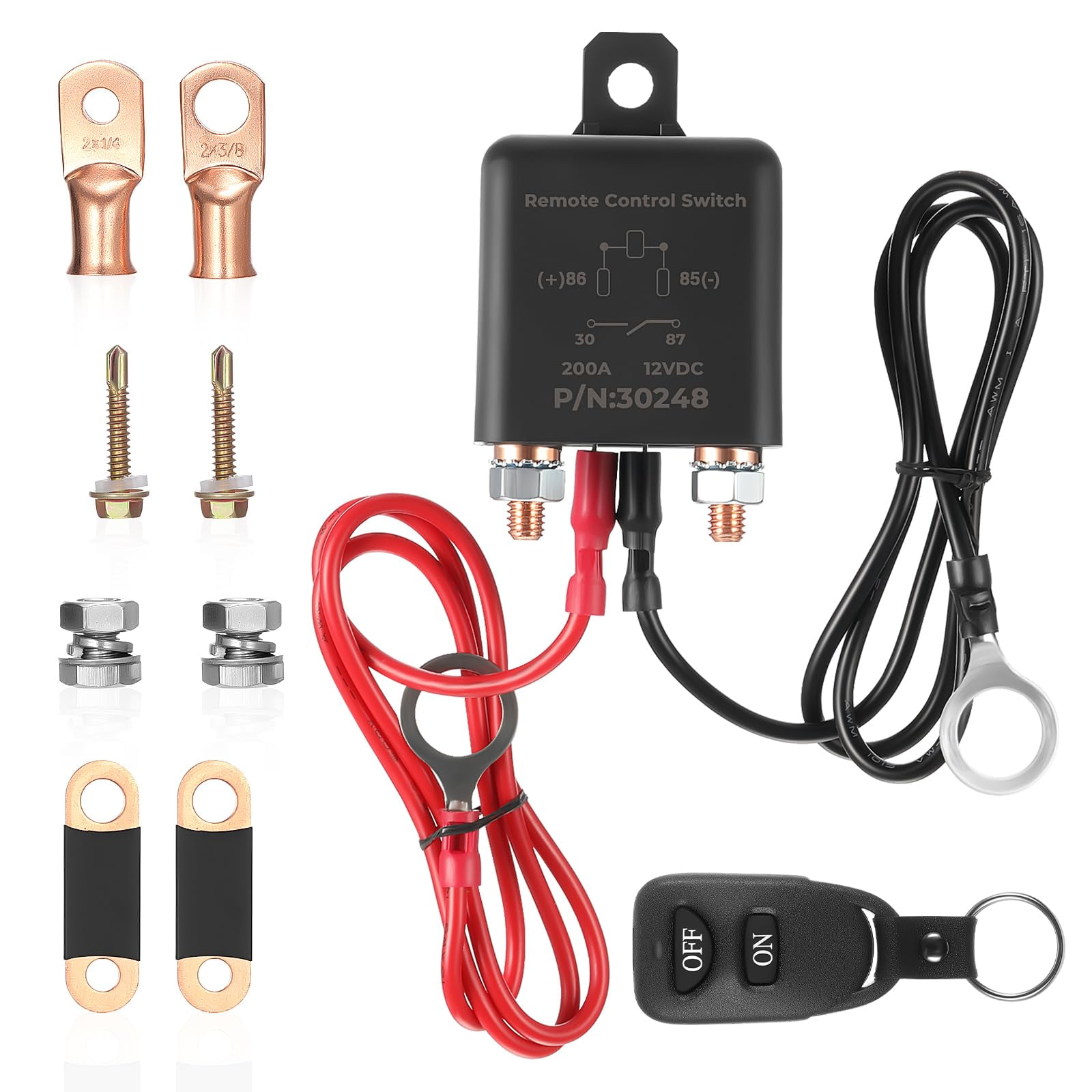 ISINFLASH Remote Battery Disconnect Switch 3/8“ 12V 200A Car Kill ...