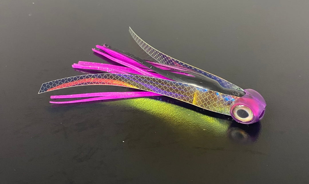 ISLAMORADA FLYERS Small Double Skirt 5" Black & Purple Soft Lures ...