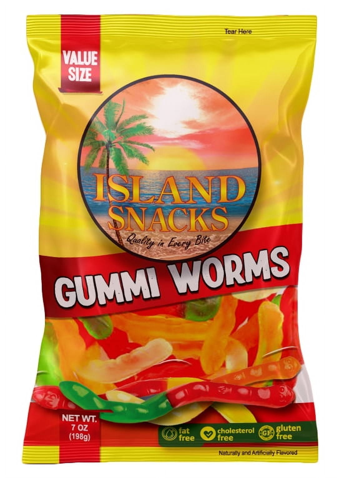 ISLAND SNACKS GUMMI WORMS 7 OZ - Walmart.com