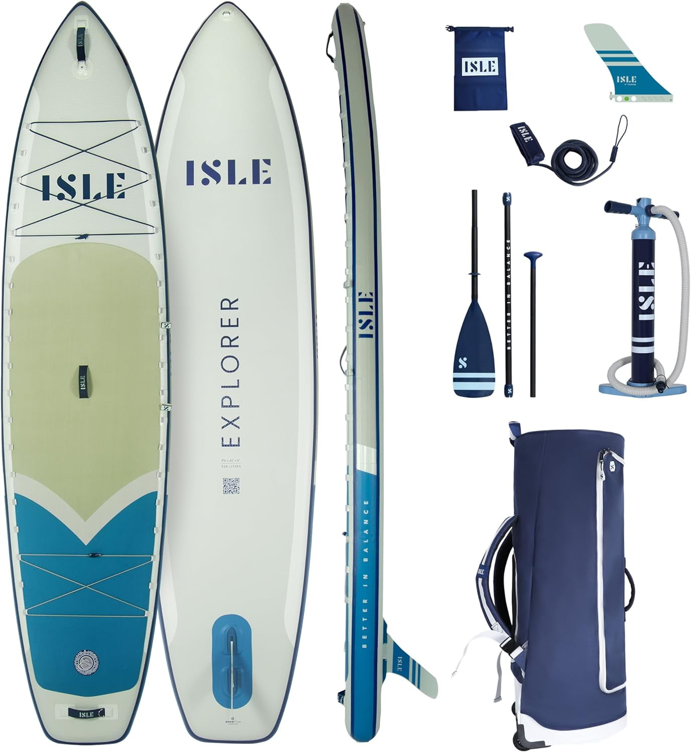 ISLE Explorer Inflatable Stand Up Paddle Board & iSUP Bundle 11'6"x 6 ...