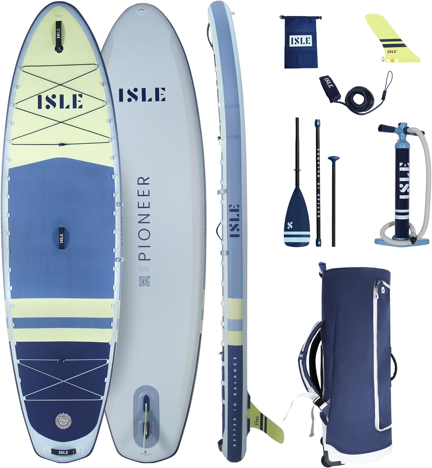ISLE Pioneer Inflatable Stand Up Paddle Board-10.6x34x6in-max. 285lbs ...