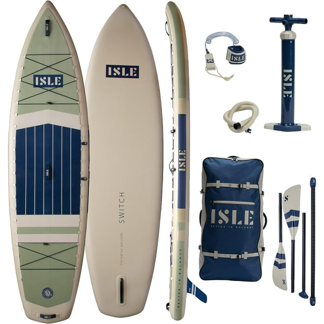 ISLE Switch Inflatable Hybrid Kayak-Stand up Paddle Board-11.6x35.5x6in ...