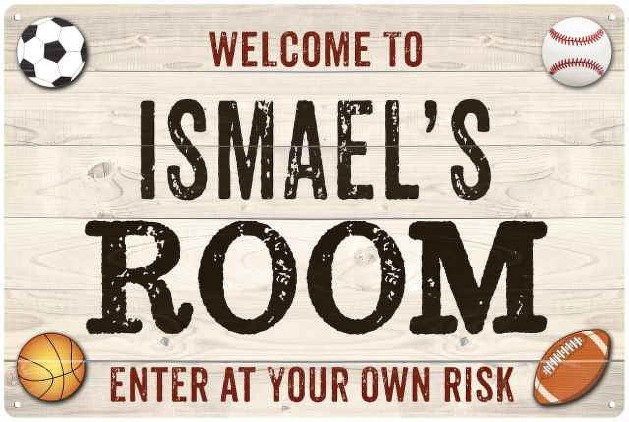 ISMAEL'S Room Kids Bedroom Sign Boy's Gift 8x12 Metal 108120090337 ...