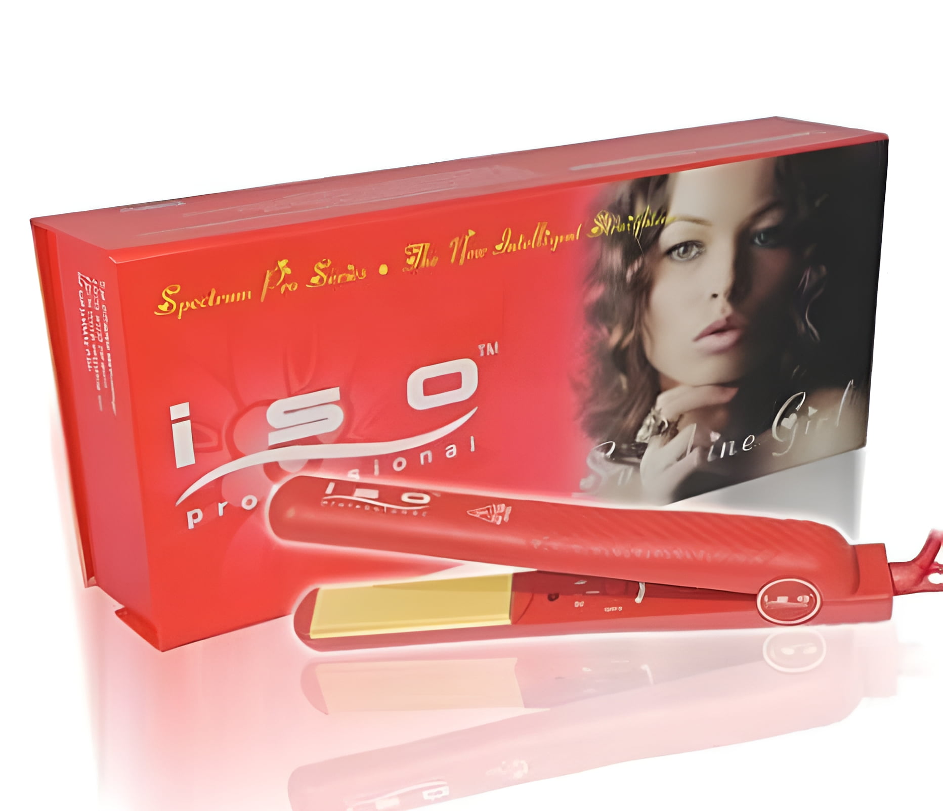ISO Beauty Red Sunshine Girl Ceramic Plates Straightening Flat Iron ...