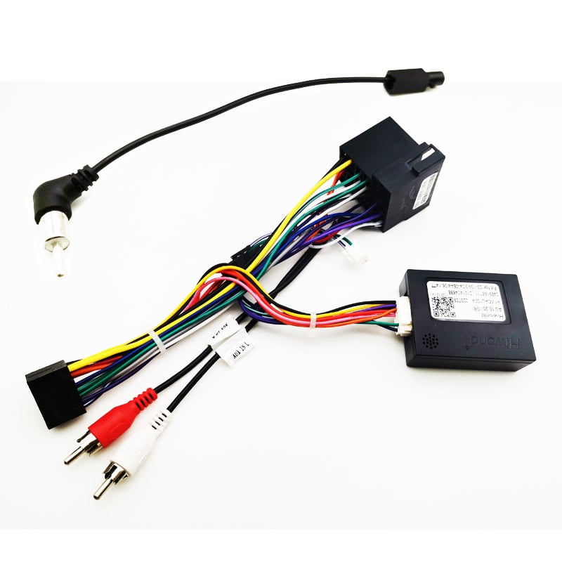 ISO Harness Adapter CAN Bus Decoder 16 Pin Plug Connector RCA Audio Car ...