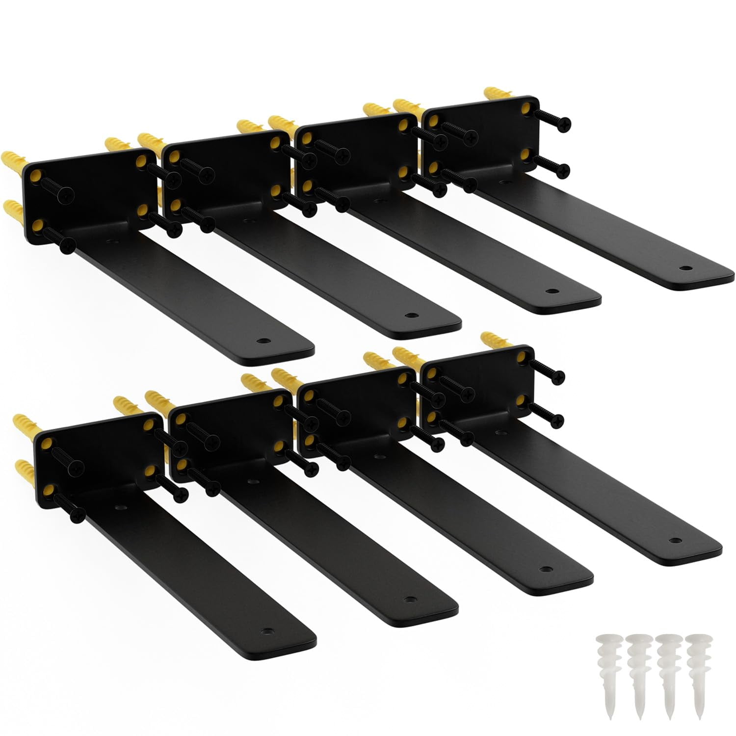 ISOKER 10" SHELF BRACKETS 8 PACK FLOATING SHELF BRACKET 1/5” THICK ...