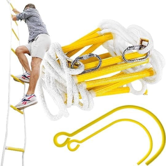 ISOP 3-Story Escape Ladder for Homes 25ft | Flame Resistant Rescue Rope ...