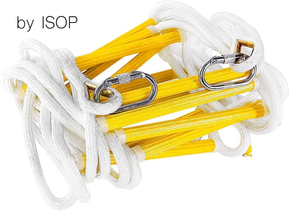 ISOP Emergency Fire Escape Ladder 3 Story | 25 ft Safety Rope Ladder ...