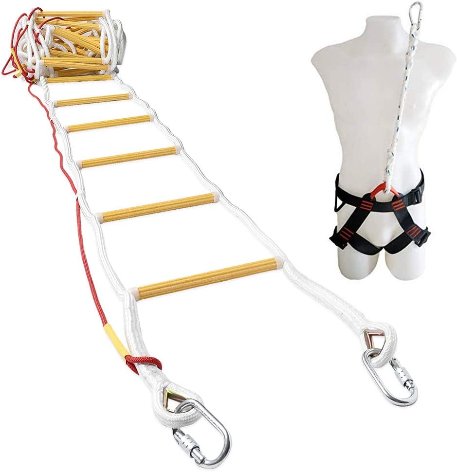 ISOP Fire Evacuation Rope Ladder 4 Story 32ft with Fall Arrest System ...