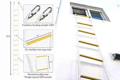 ISOP Outdoor Climbing Rope Ladder - Compact Portable Safety Rope ...