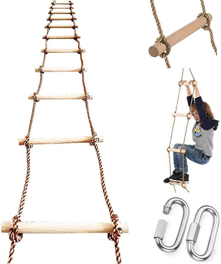 ISOP Tree Climbing Rope Ladder for Adults & Kids 16ft - Hanging Ladder ...