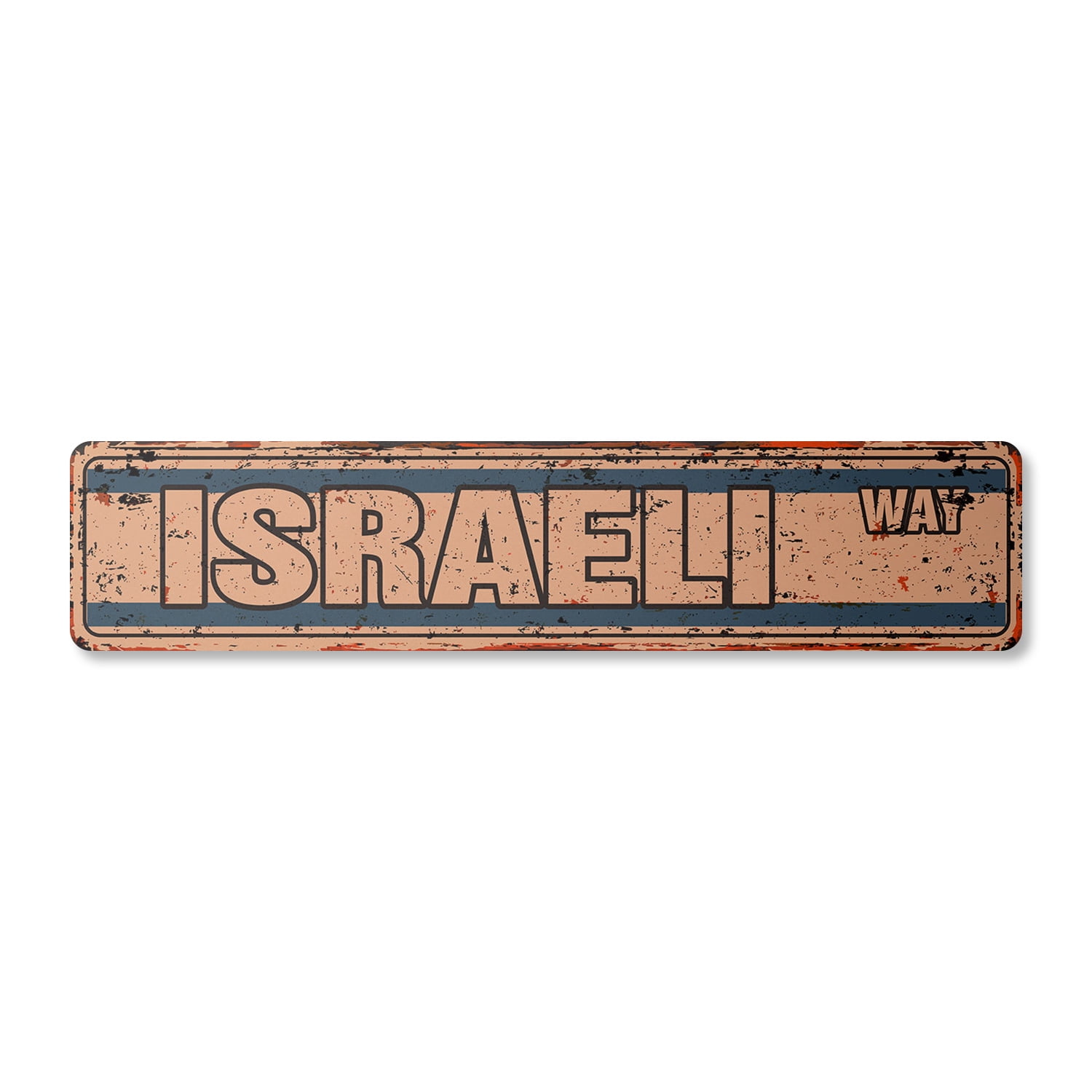 ISRAELI FLAG Vintage Aluminum Street Sign israel national nation pride ...