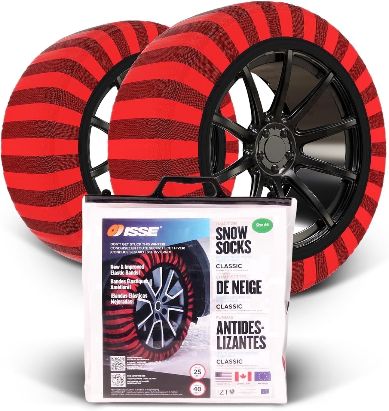ISSE Snow Socks for Tires, Chain Replacement, Classic Textile Traction ...