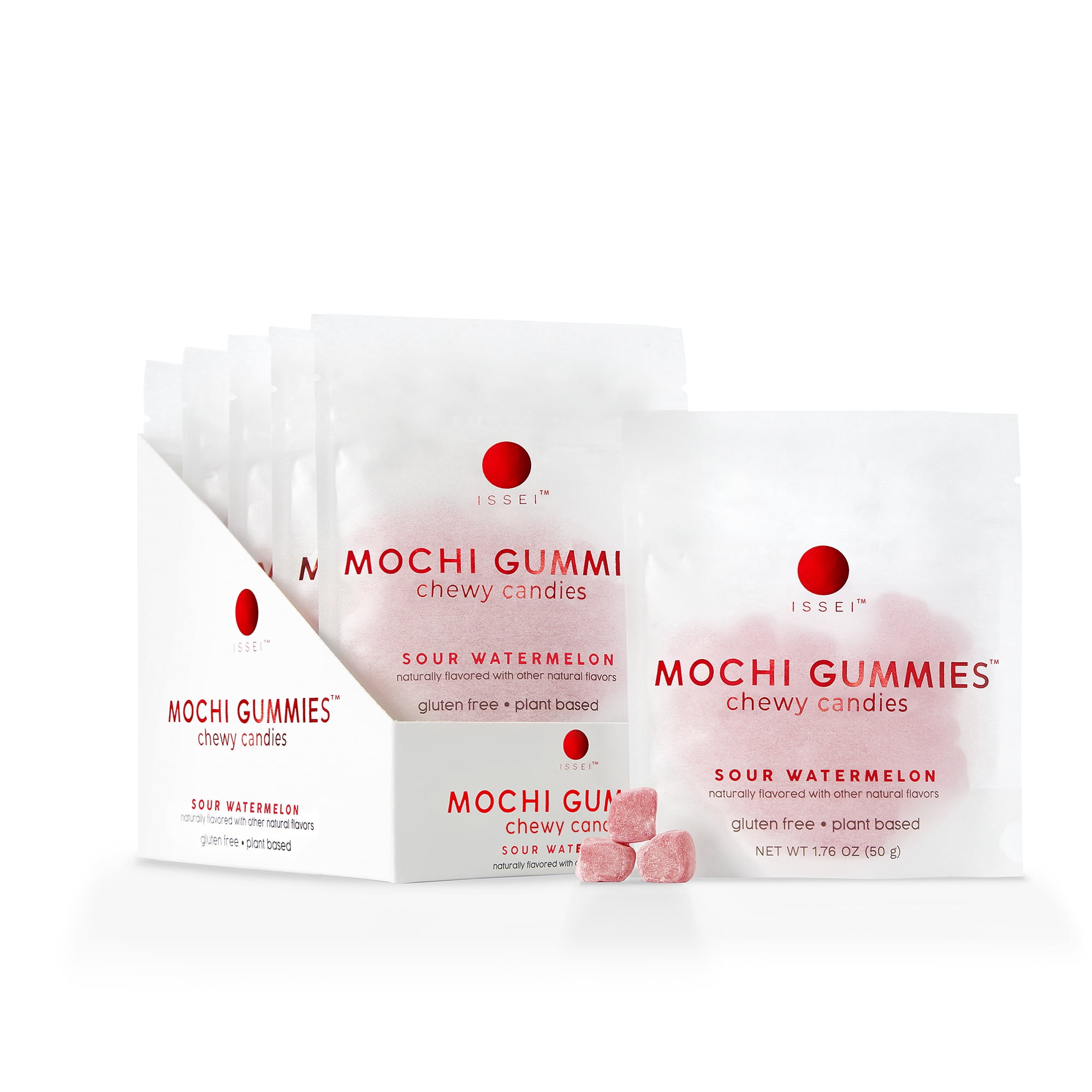 ISSEI Watermelon Mochi Gummies Chewy Candies, Snack with Natural ...