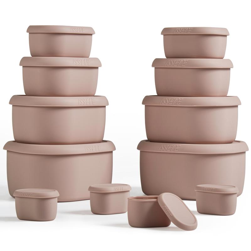 ISSEVE Nesting Silicone Food Storage Containers with Lids Set of 12 ...