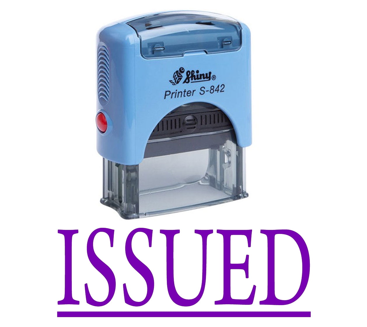 ISSUED Self Inking Rubber Stamp Office Stationary Custom Shiny Stamp ...