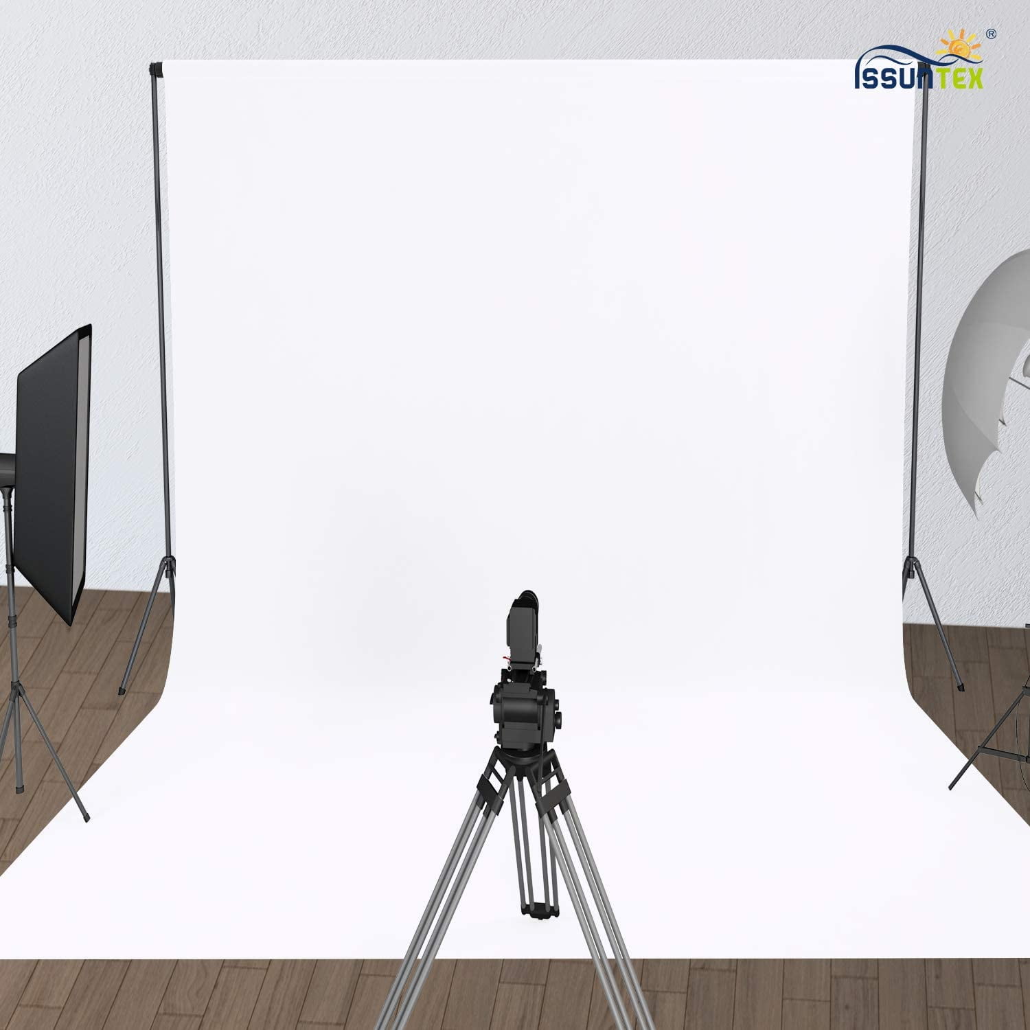 ISSUNTEX 10X16 ft Background Muslin Backdrop, Photo Studio, Collapsible ...
