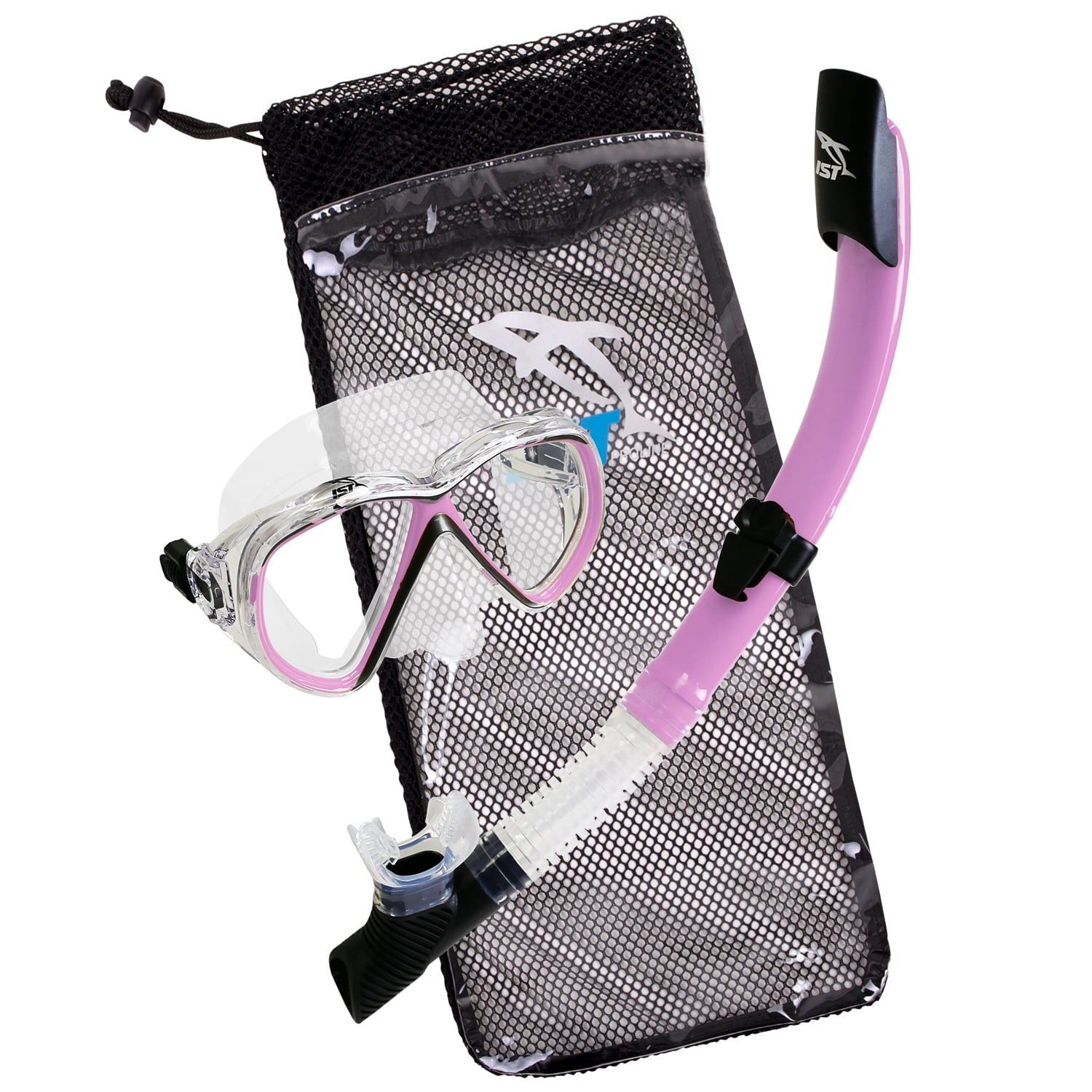 IST Compact Snorkeling Combo Set: Shatterproof Mask, Semi Dry Top ...
