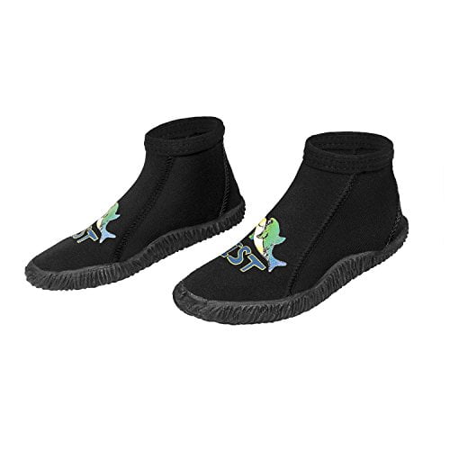 IST Kids 3mm Low Cut Sturdy Warm Water Booties, Vulcanized Rubber Sole ...