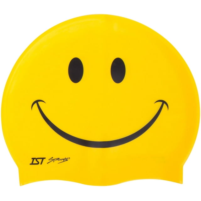 IST Silicone Smiley Face Swimming Cap (Black) - Walmart.com