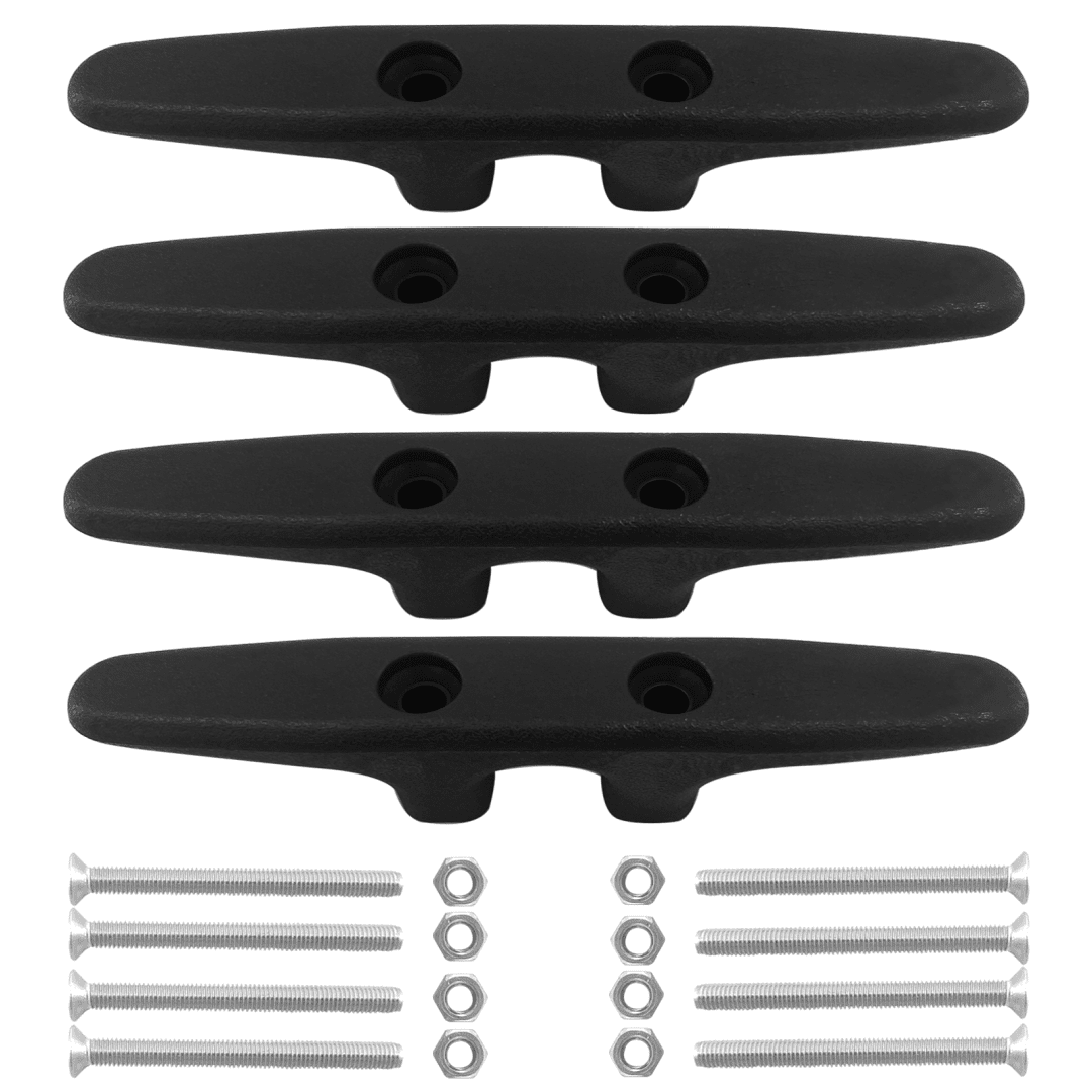 ISURE MARINRE 4 PCS Marine Black Nylon Cleat Open Base 4-1/2 Inch Heavy ...