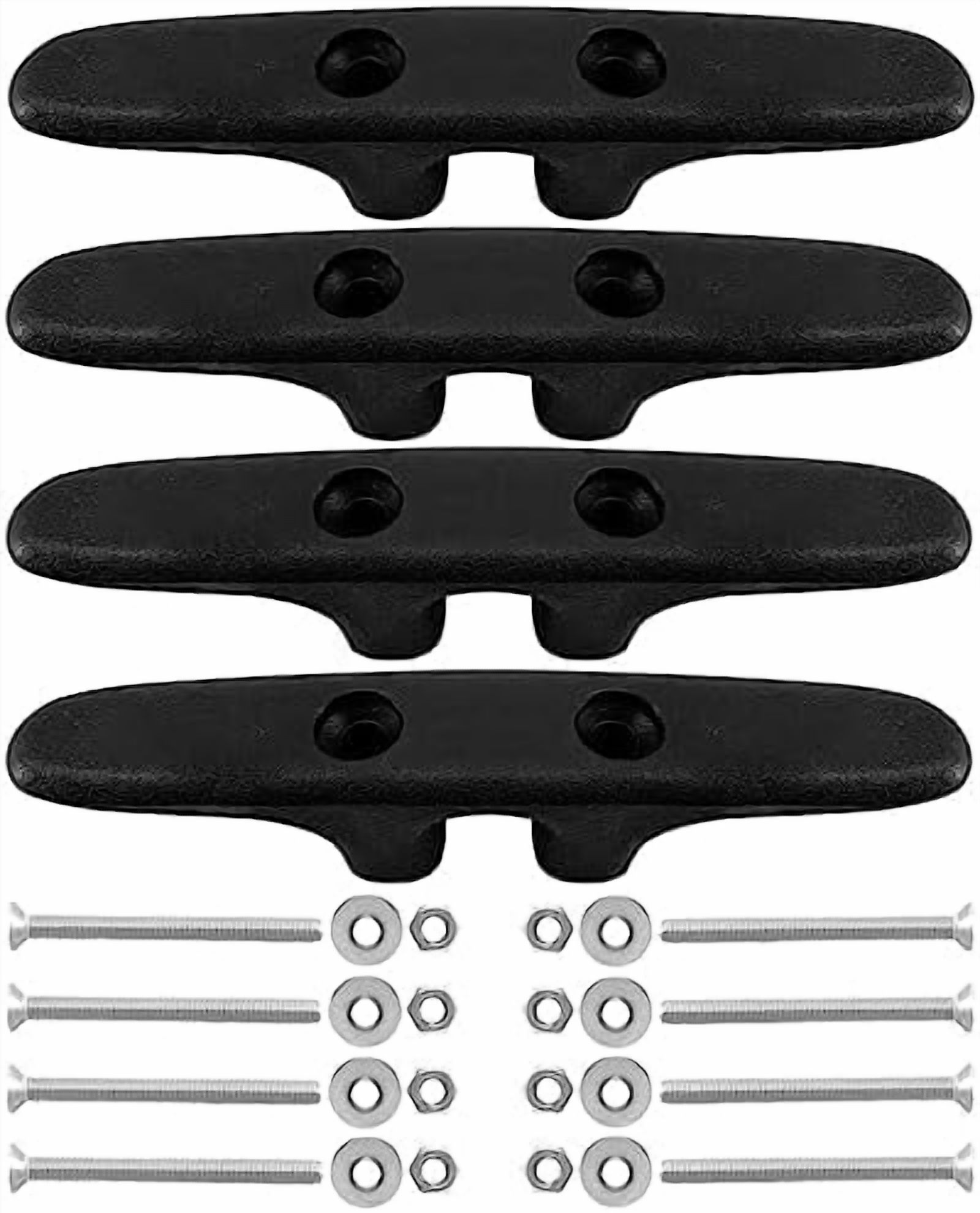 ISURE MARINRE 4 PCS Marine Black Nylon Cleat Open Base 4-1/2 in Heavy ...